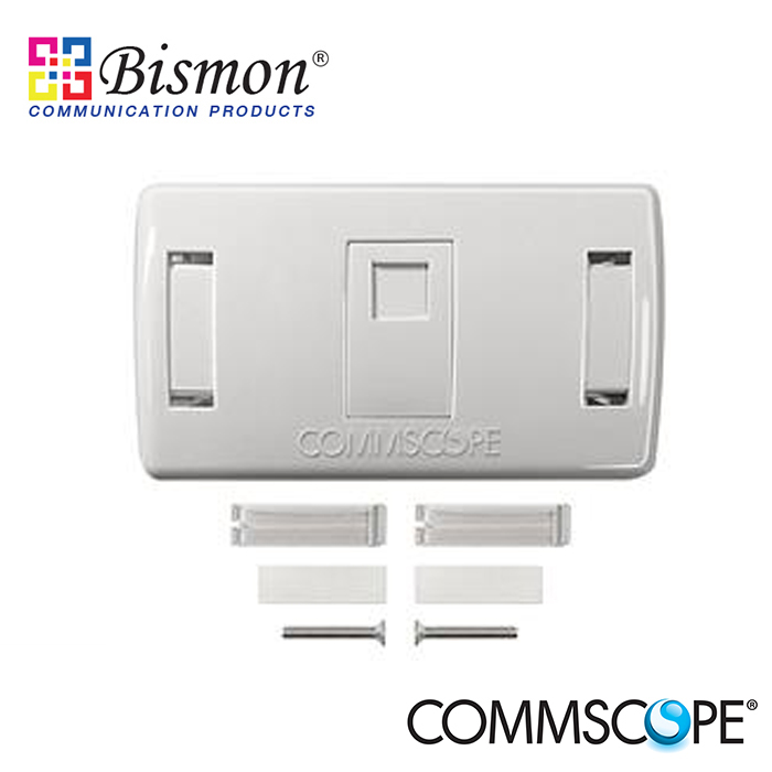 (Commscope)Face Plate Kits Shutter Decorator Standard 1 Port,White | Bismon