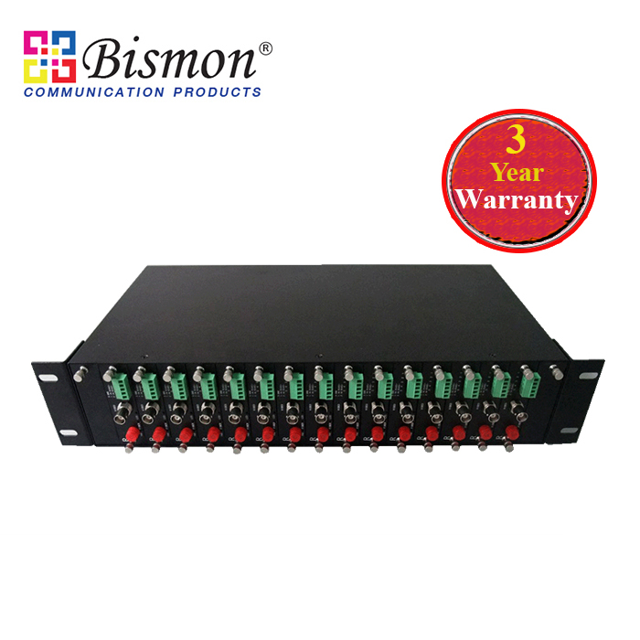 16 Slot Chassis 2U for Video fiber transmission card module | Bismon