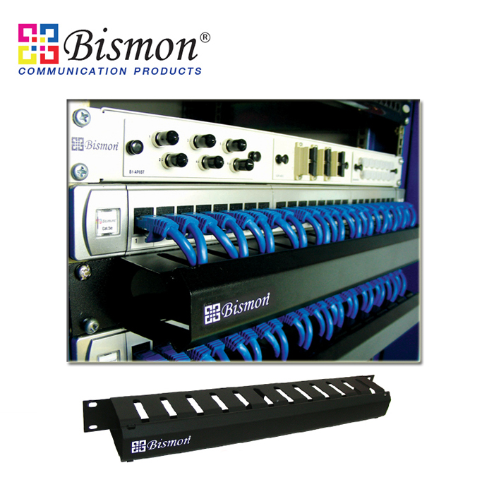 Wire Management Panel with Cover Metal(แผงจัดสายหน้าตู้ rack) | Bismon