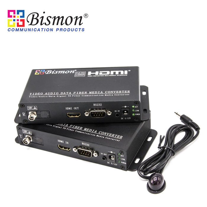 1-CH HDMI Video Converter, RS232-IR remote Single fiber, FC, 20KM(SM ...