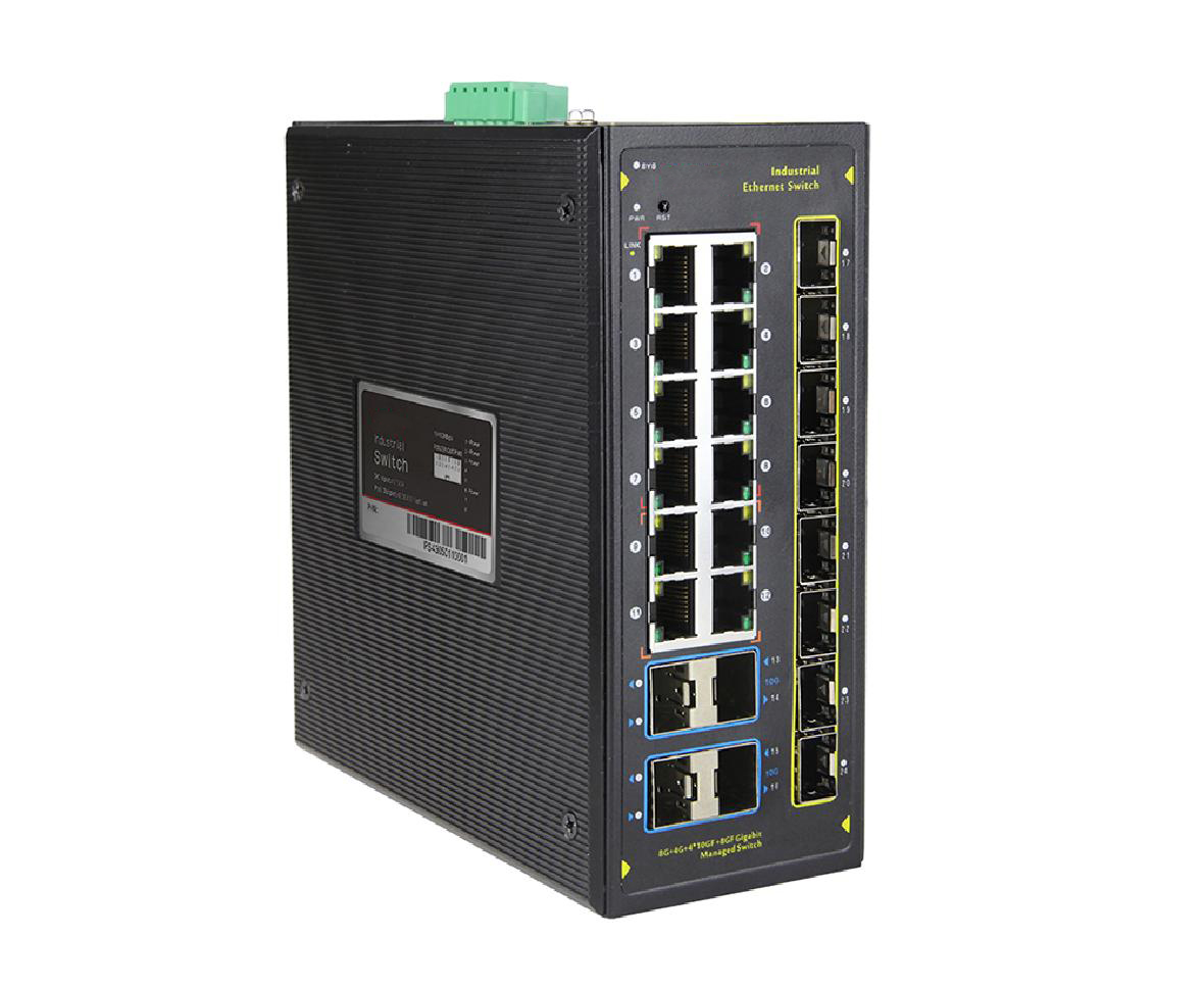 8 ports 10/100Mbps RJ45+2 Port RJ45/SFP Gigabit Combo Managed Industrial Switch | Bismon