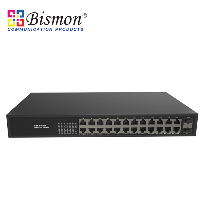 24 Port 10/100/1000M PoE+ 2xSFP slot Unmanaged Switch (250W) - BISMON ...