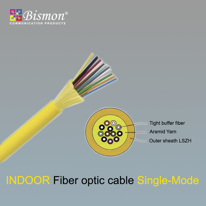 4 Indoor Distribution cable Single-mode (G652.D) LSZH-FR Jacket Yellow ...