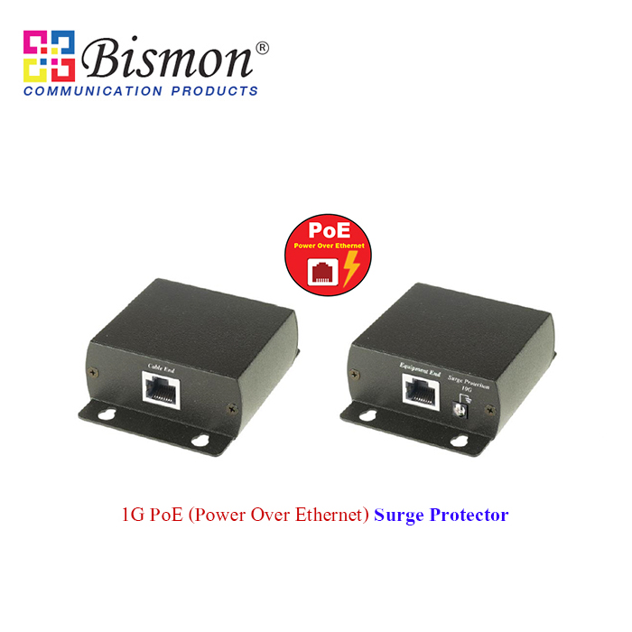 1G PoE (Power over Ethernet) Surge Protector (IEEE 802.3af/at) | Bismon