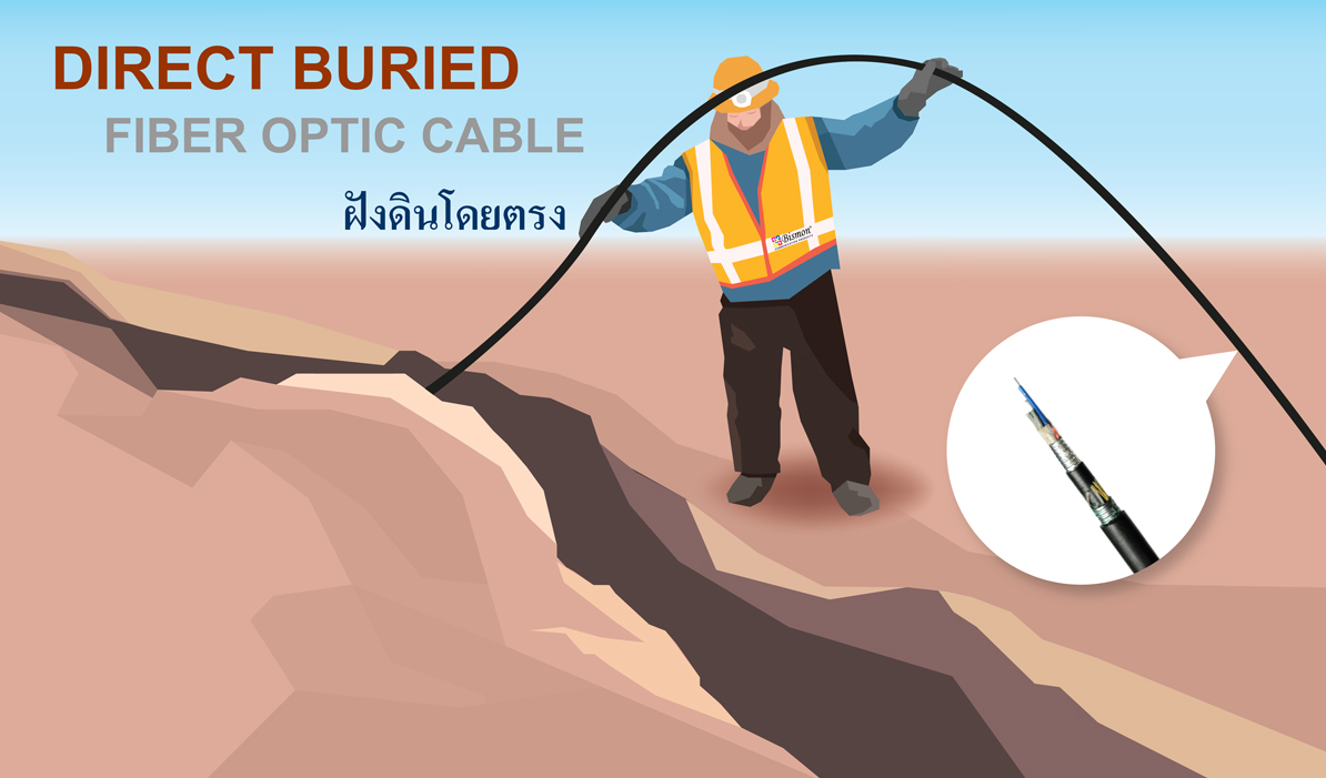 Direct Buried Fiber optic cable สายไฟเบอร์ออพติก ชนิดฝังดินโดยตรง | Bismon